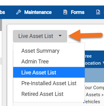 Assets Admin Tab