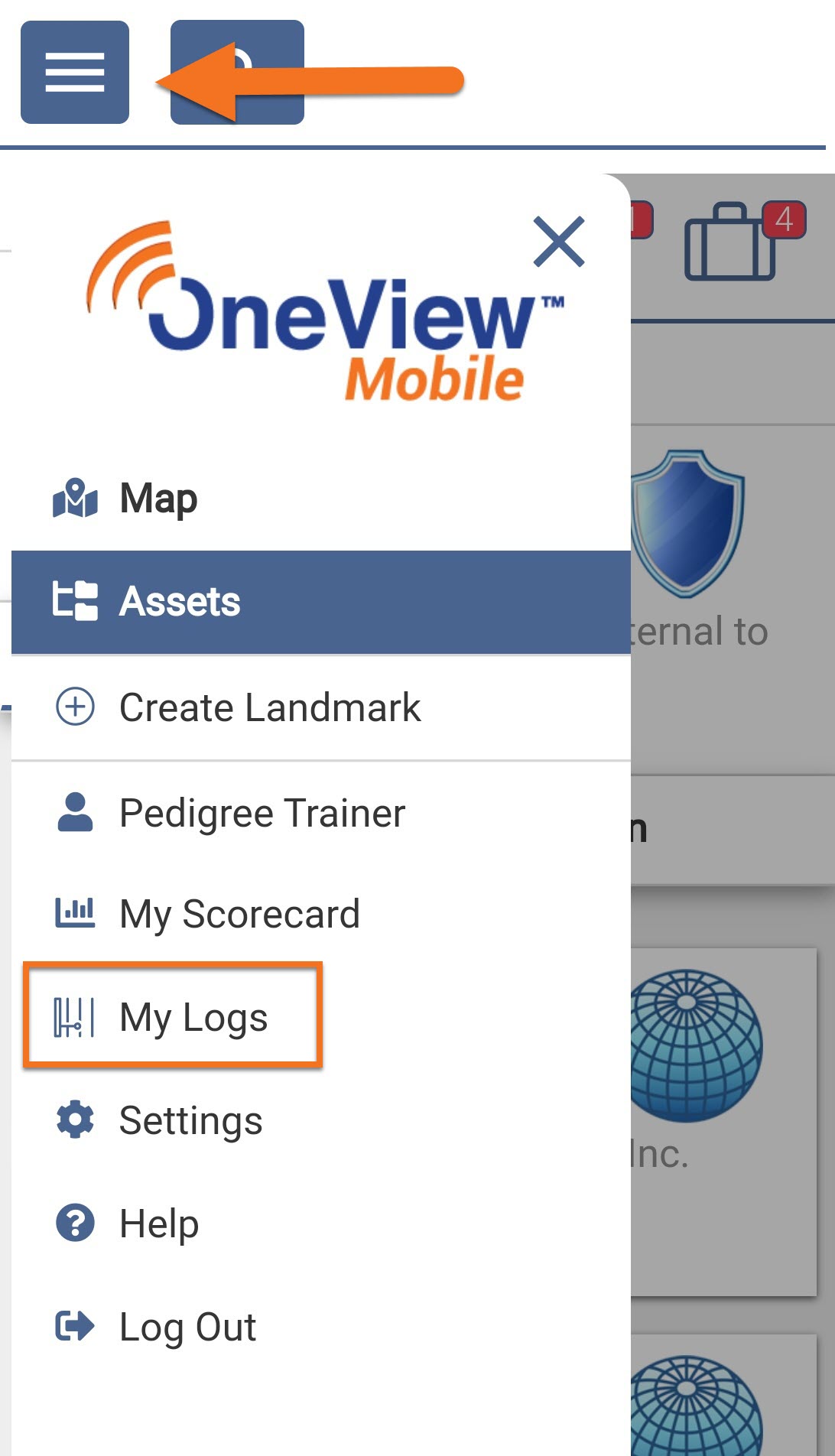 Driver Logs in OneView Mobile