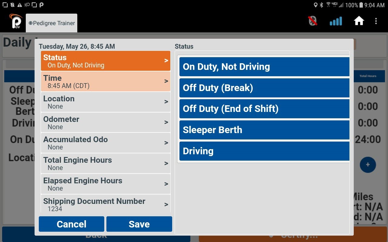 Drivers - Editing Logbook Records