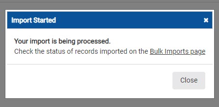 Bulk Imports Admin Page